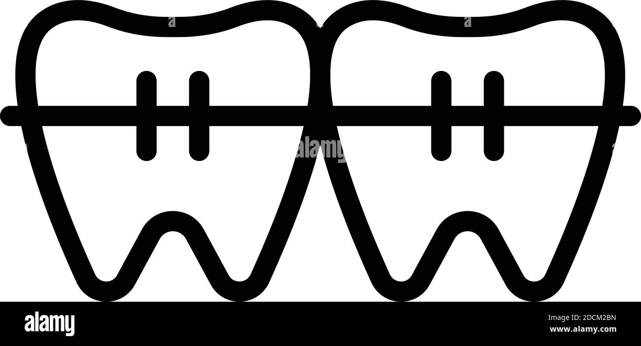 Braces icon. Outline braces vector icon for web design isolated on ...