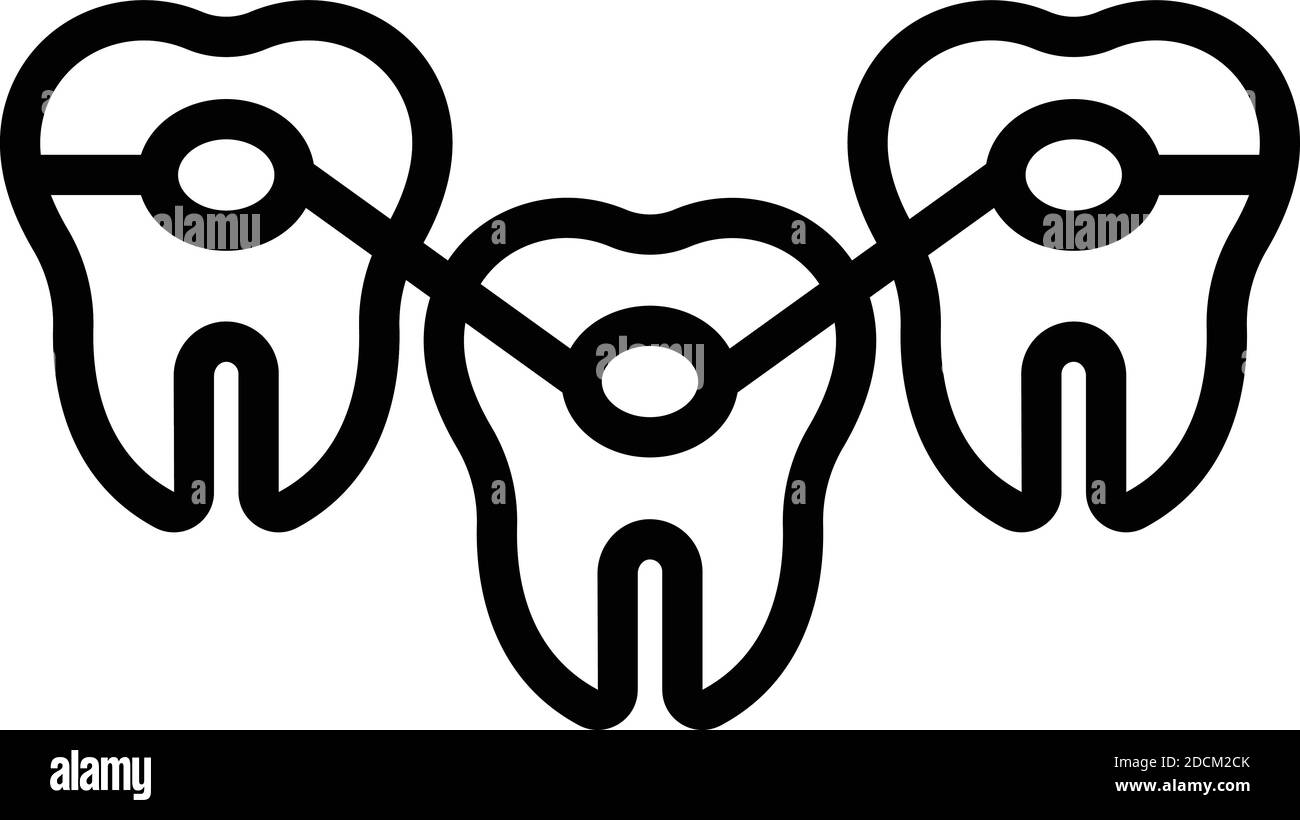 Tooth baces icon. Outline tooth baces vector icon for web design ...