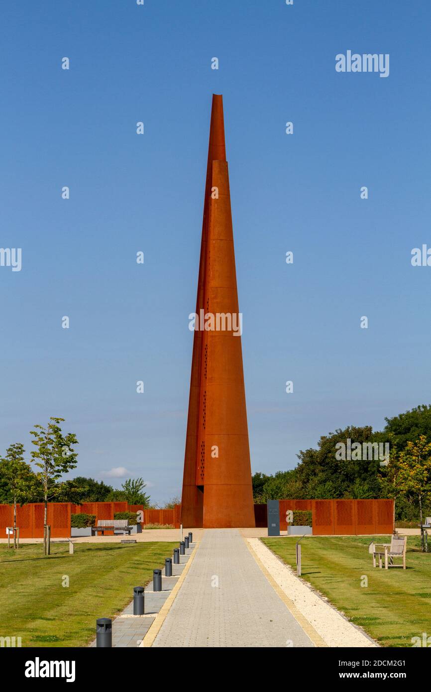View down the Ribbon of Remembrance path towards the Spire memorial ...