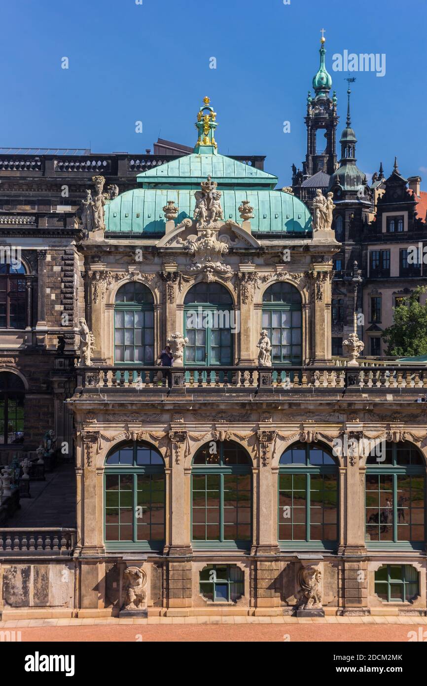 Historic buildings of the Zwinger complex in Dresden, Germany Stock ...