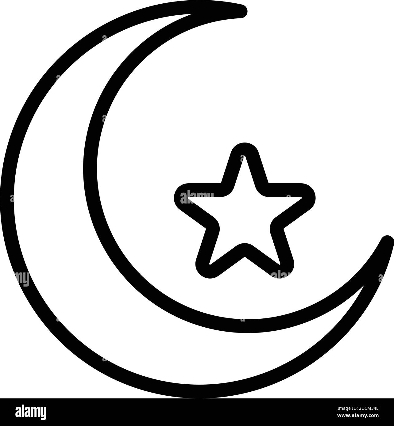 Moon turkey icon. Outline moon turkey vector icon for web design ...