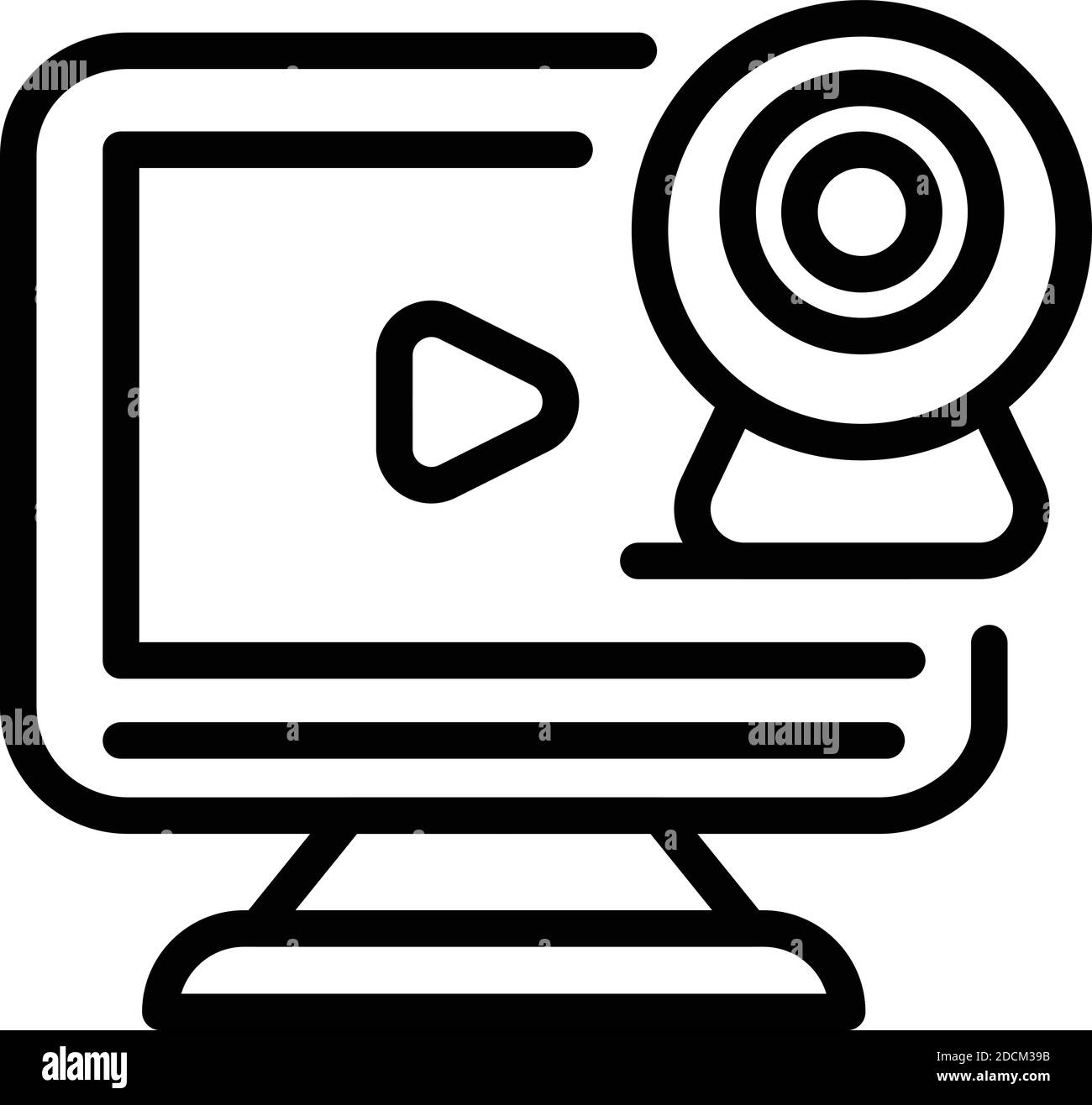 Distance learning icon. Outline distance learning vector icon for web ...