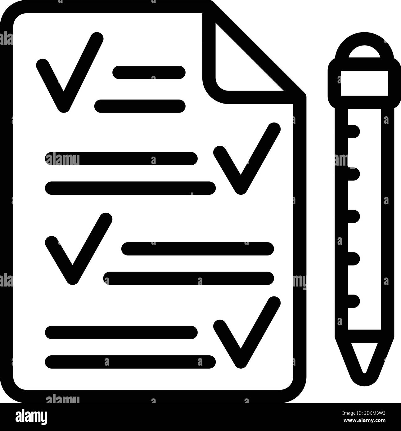 Paper and pen icon. Outline paper and pen vector icon for web design ...