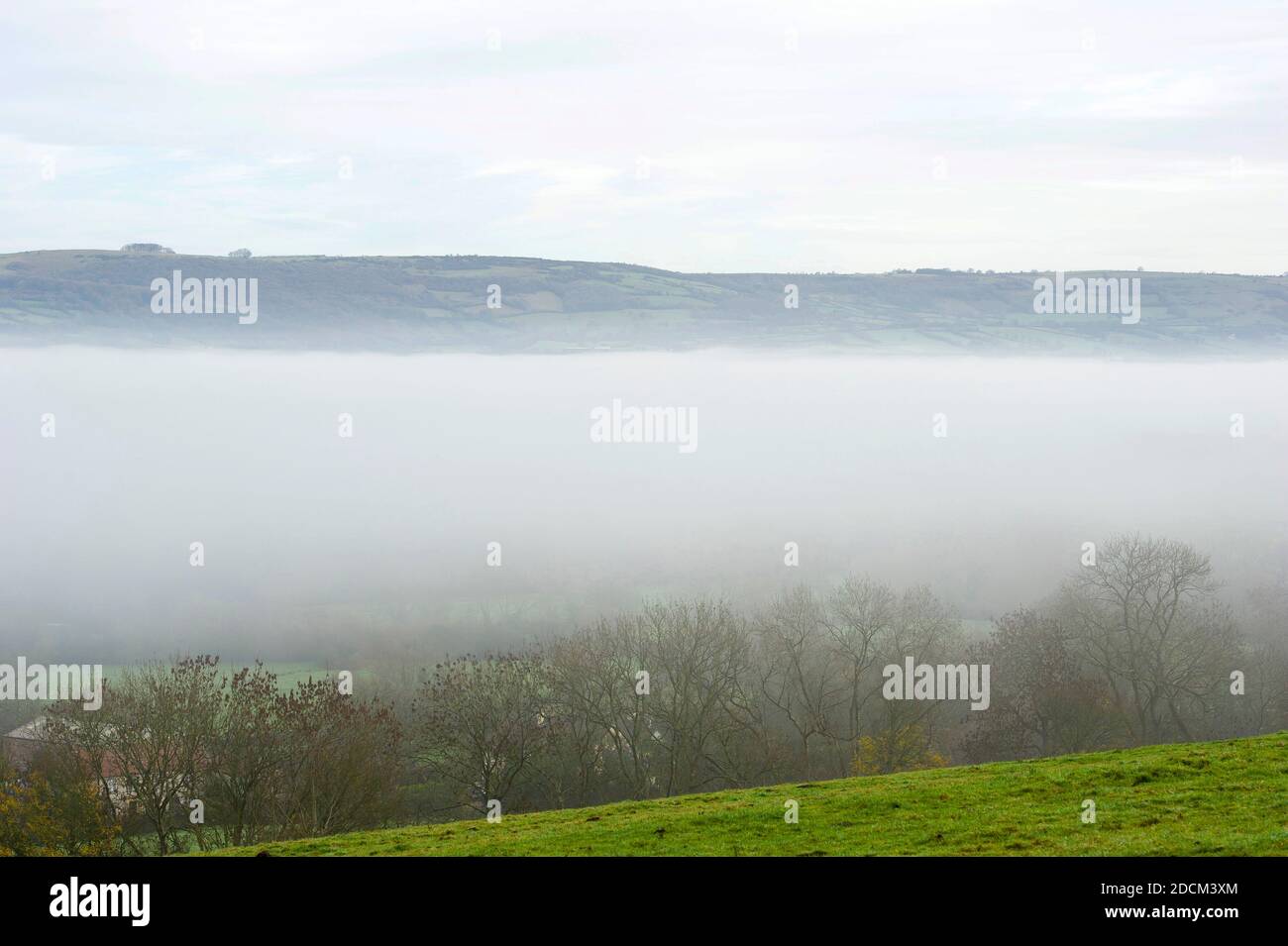 Autumn landscape, Mendip Hills and Cheddar Valley, Somerset Stock Photo ...