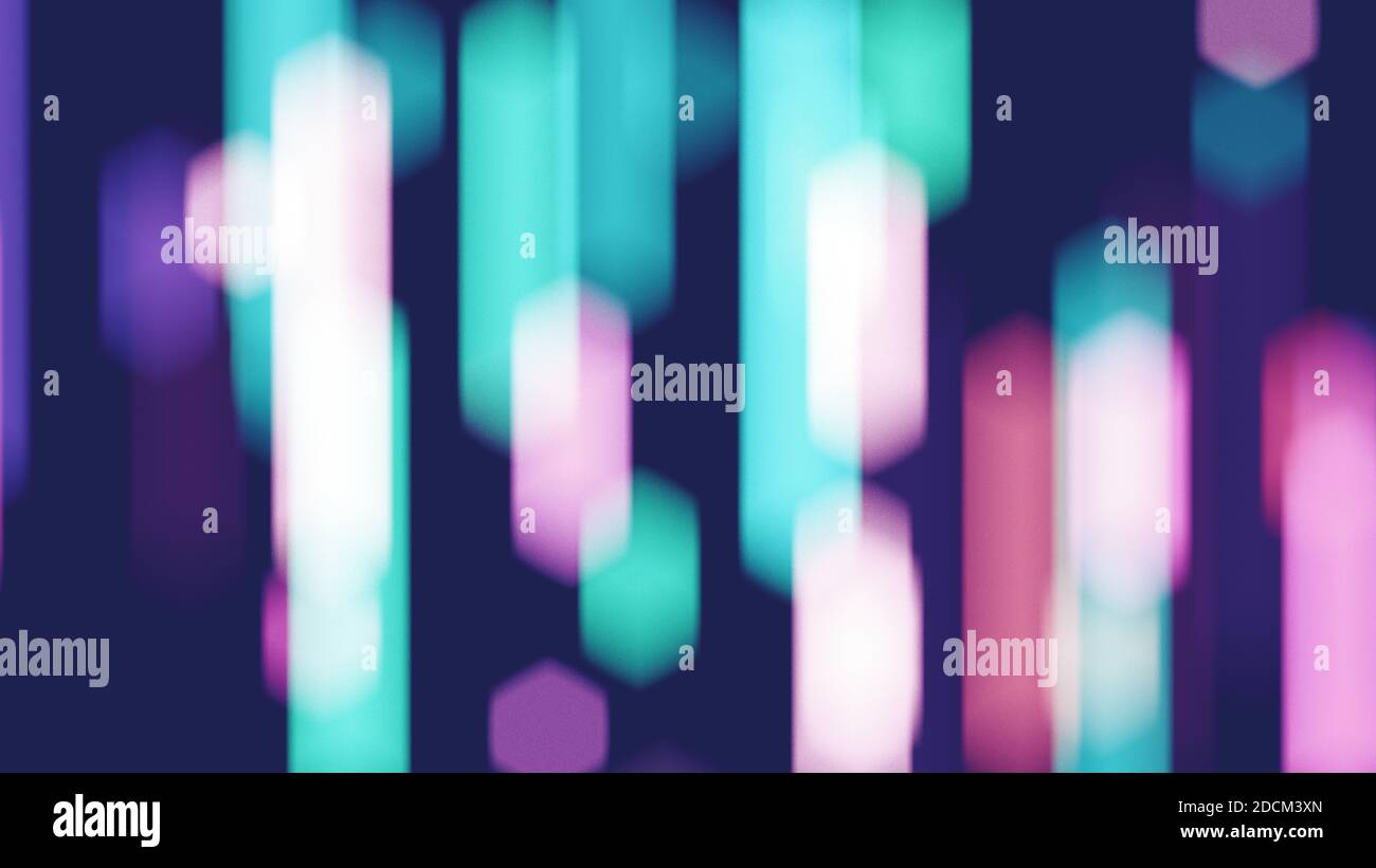 Abstract neon light background. Vertical cyan and pink blurred lines ...
