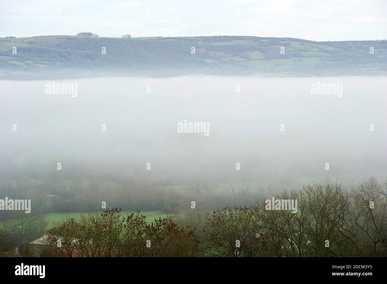 Autumn landscape, Mendip Hills and Cheddar Valley, Somerset Stock Photo ...