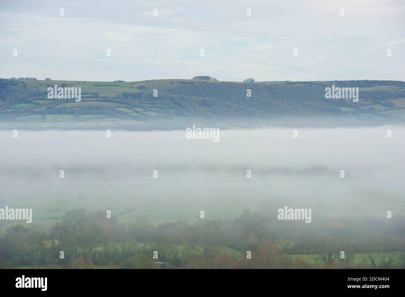 Autumn landscape, Mendip Hills and Cheddar Valley, Somerset Stock Photo ...