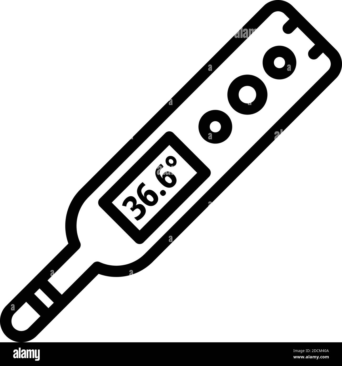 Fever digital thermometer icon. Outline fever digital thermometer ...