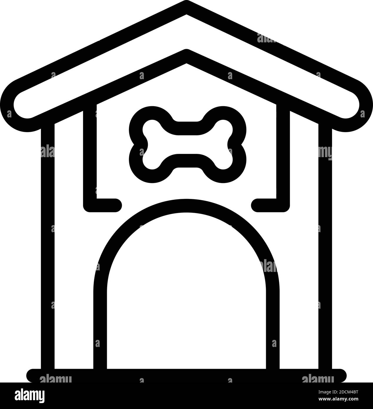 Dog kennel icon. Outline dog kennel vector icon for web design isolated ...