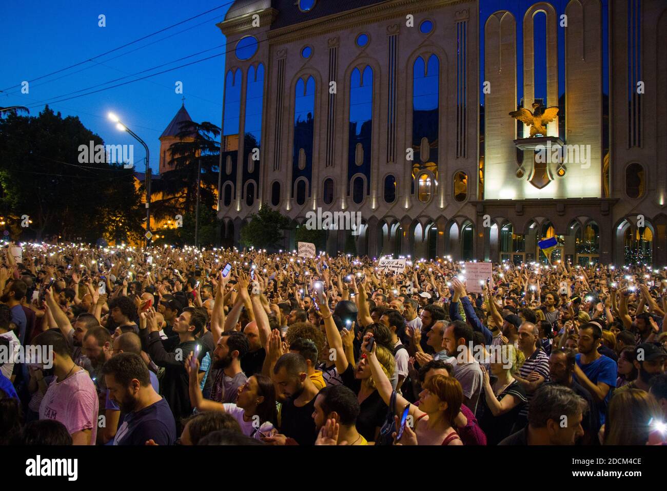 Georgian protests in front of the Parliament of Georgia, also known as ...