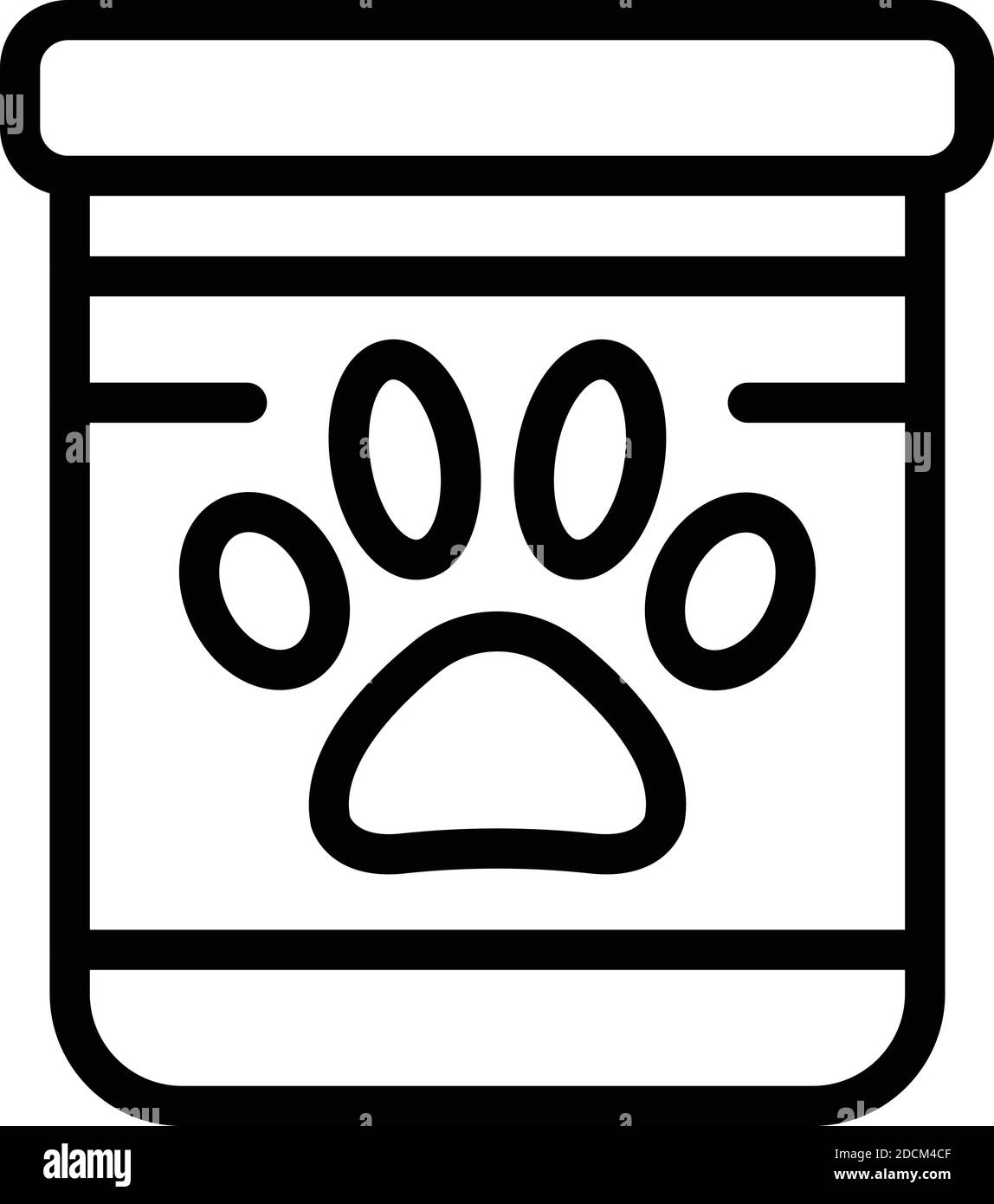 Canned dog food icon. Outline canned dog food vector icon for web ...