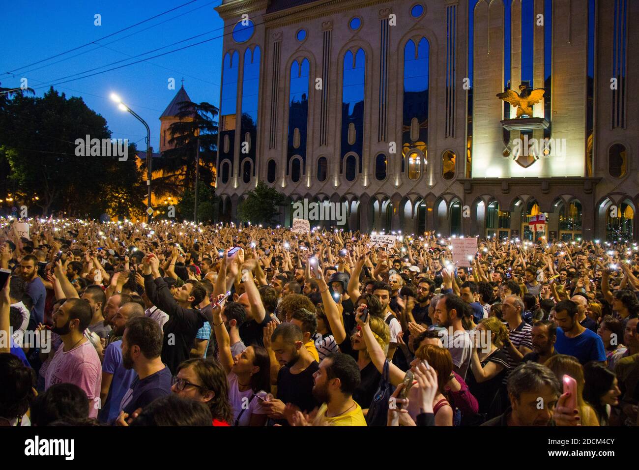 Georgian protests in front of the Parliament of Georgia, also known as ...