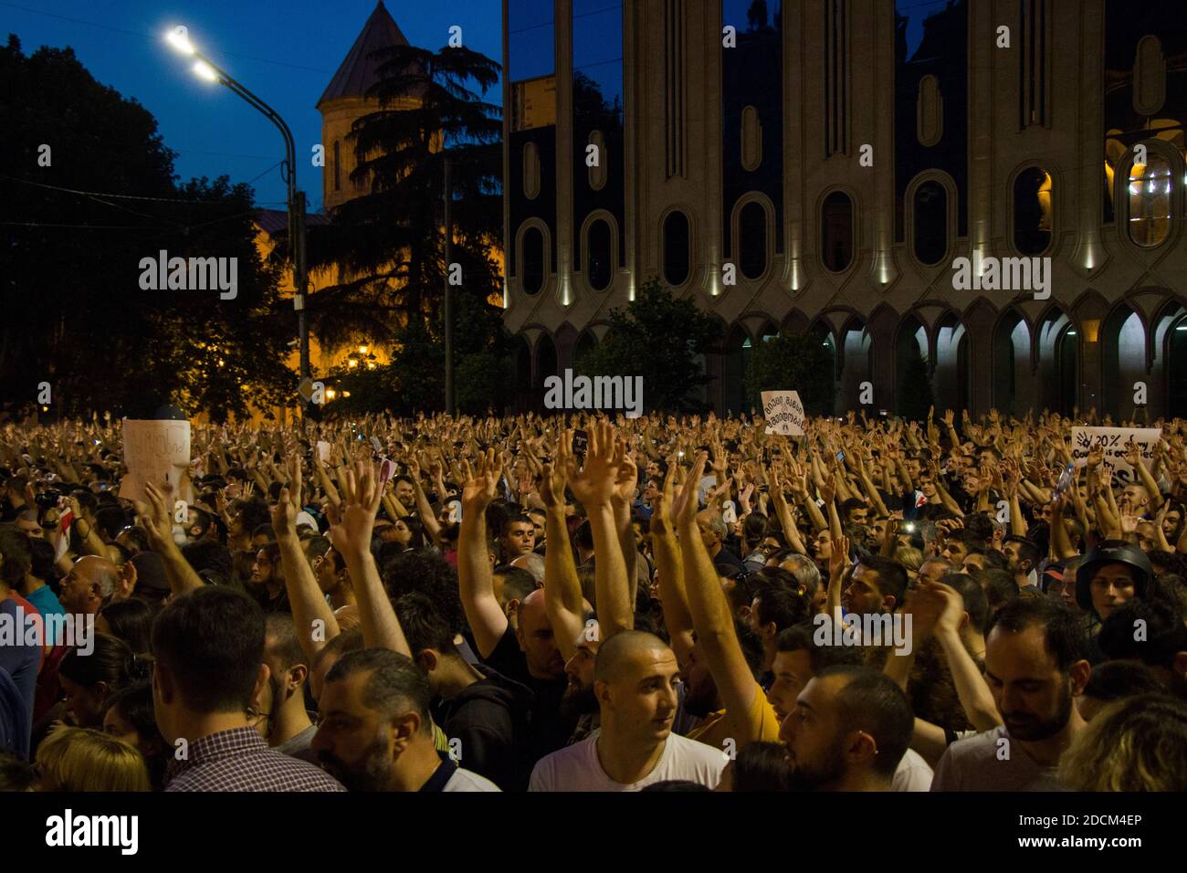 Georgian protests in front of the Parliament of Georgia, also known as ...