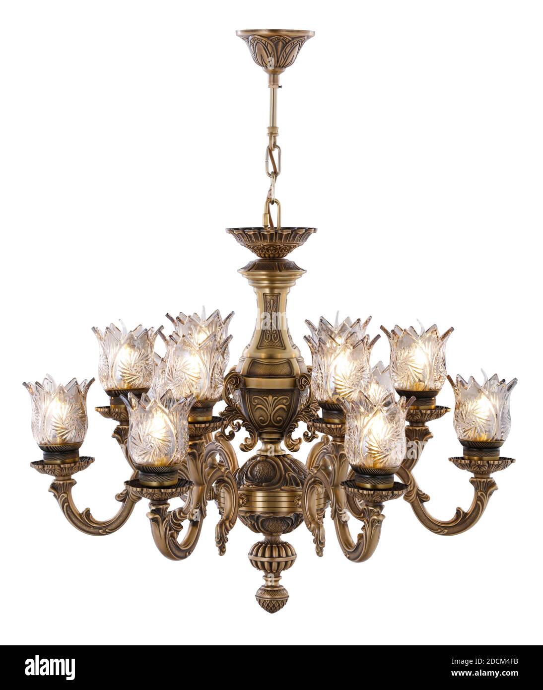 Classic chandelier isolated on a white background Stock Photo - Alamy