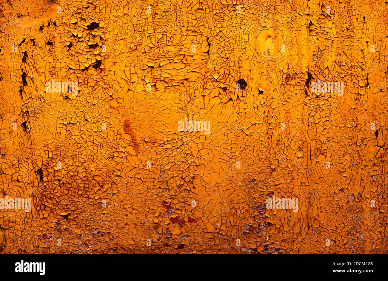Iron texture or background with rusty peeling yellow paint. High ...