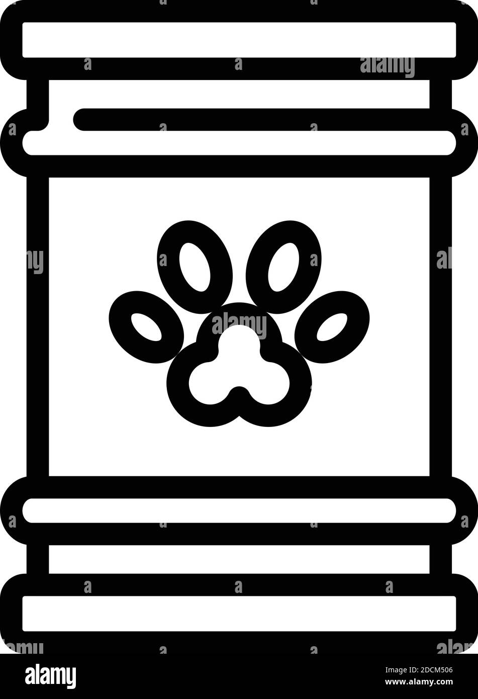 Cat canned food icon. Outline cat canned food vector icon for web ...