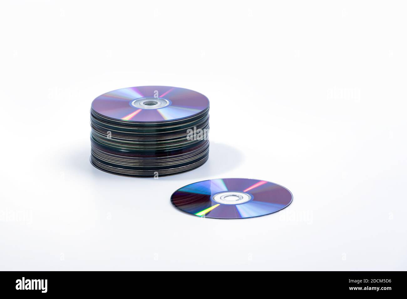 CD and stack of Compact Discs isolated on a white background Stock ...