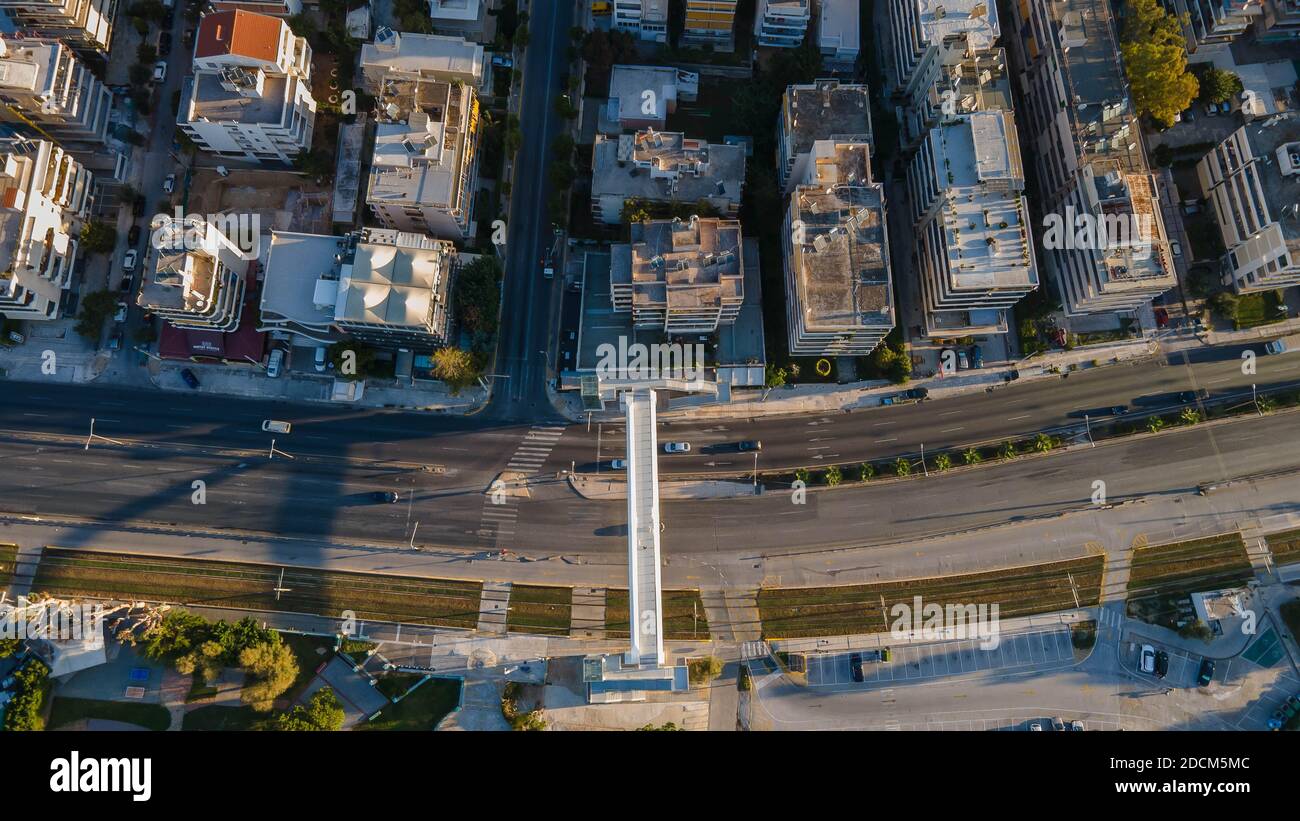Pedestrian bridge at Alimos,south coast of Athens,Greece Stock Photo ...