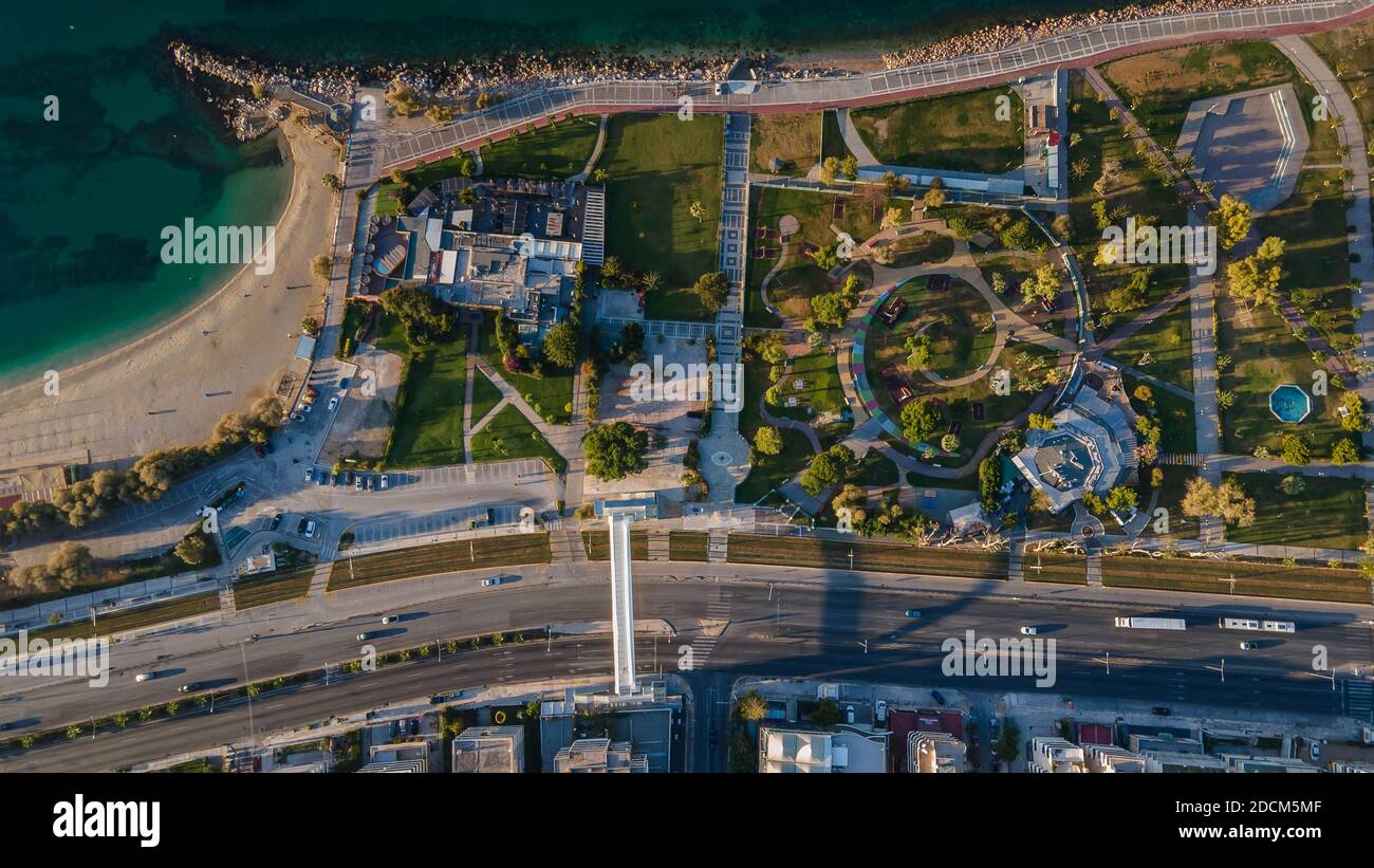 Pedestrian bridge at Alimos,south coast of Athens,Greece Stock Photo ...