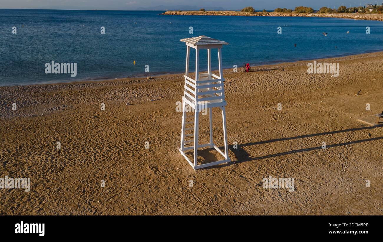 A lifeguard's watchtower at Glyfada,Athens Stock Photo - Alamy