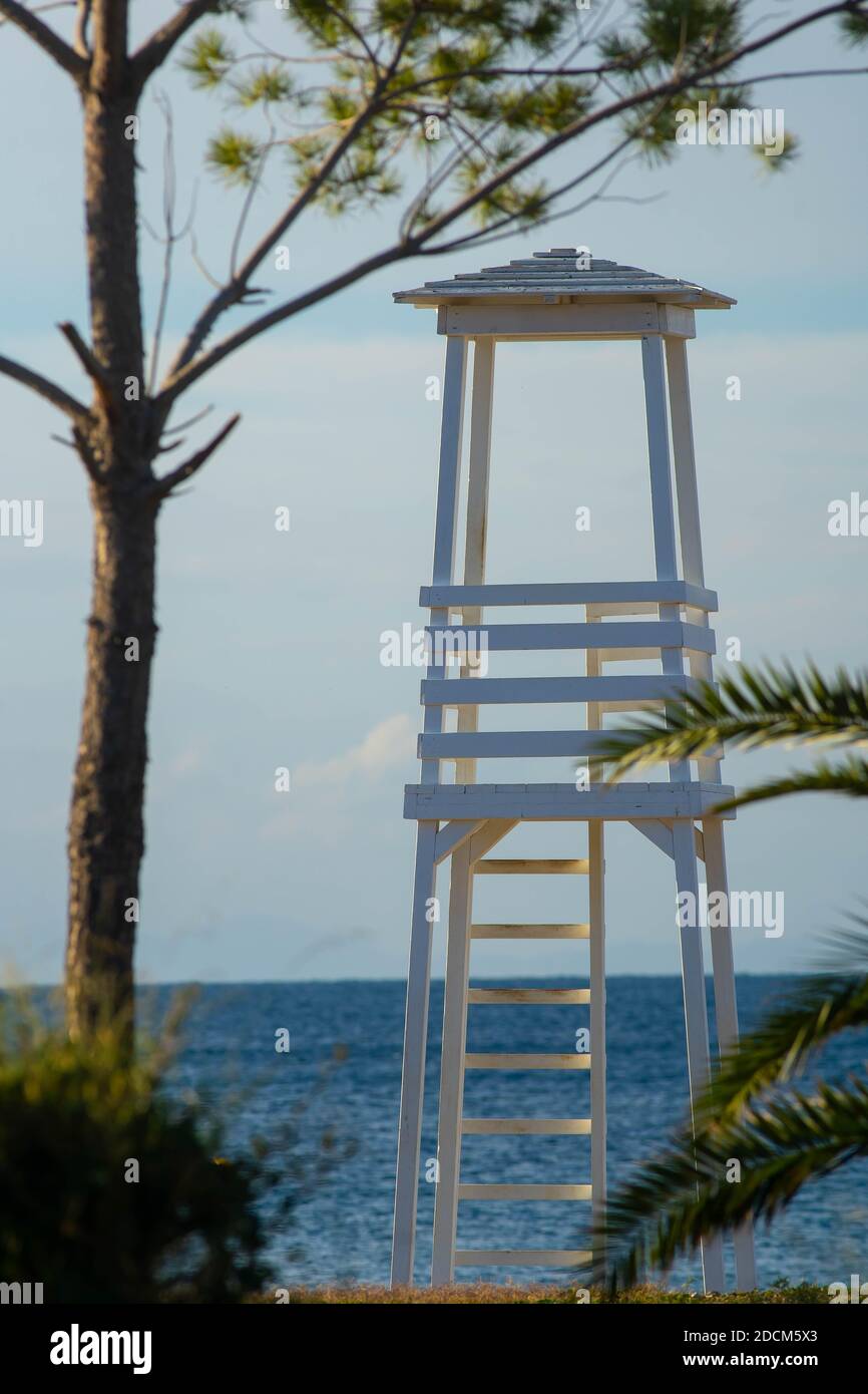 Lifeguard's watchtower at Glyfada beach,Greece Stock Photo - Alamy