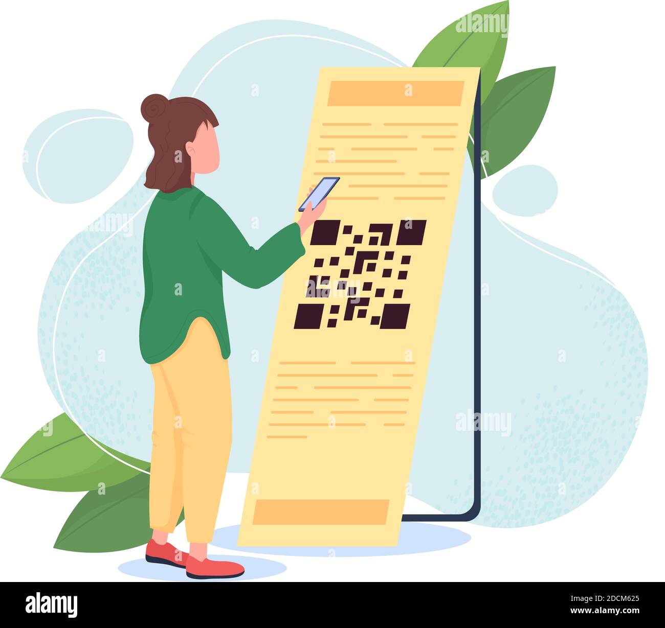 QR code scanning flat concept vector illustration Stock Vector Image ...