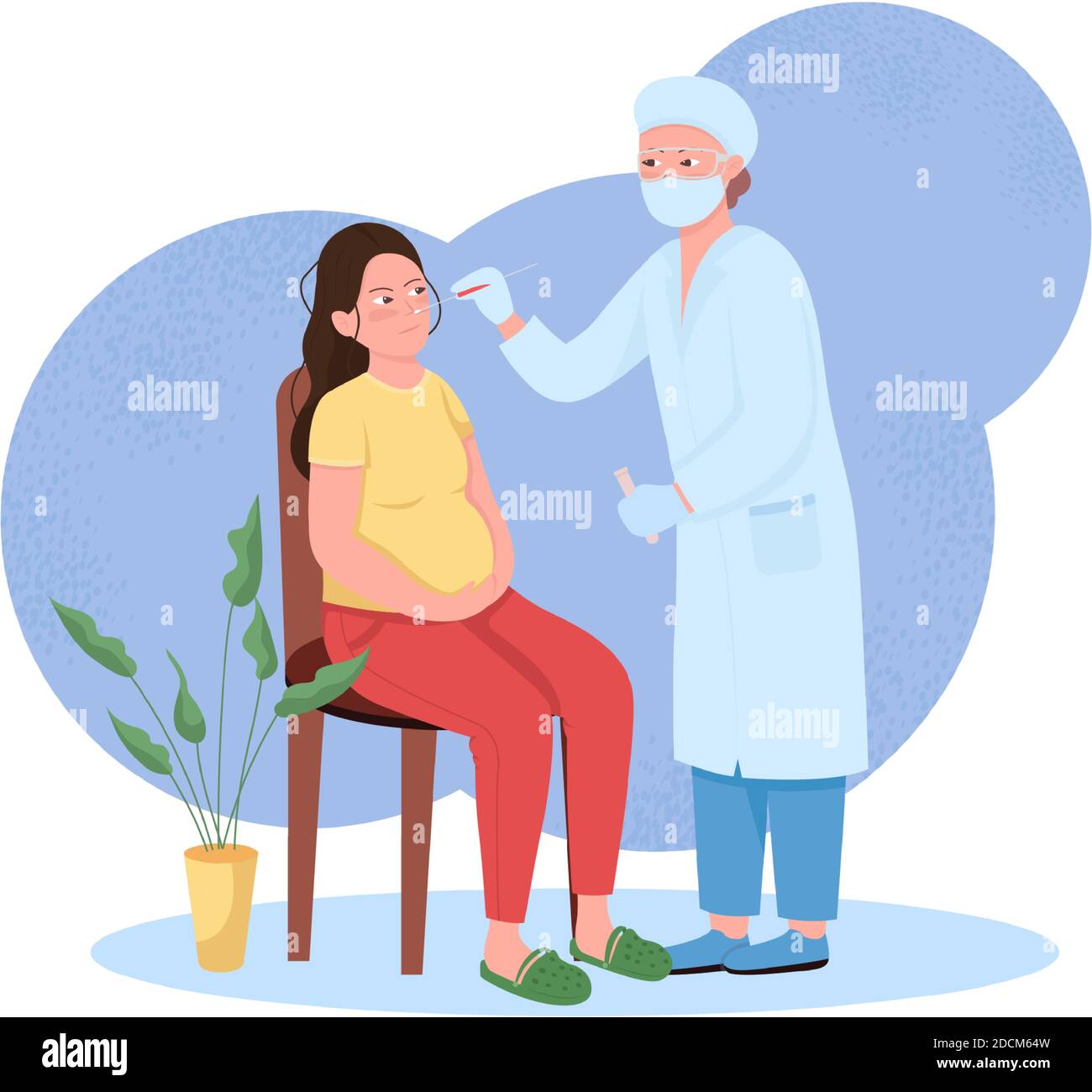 Pregnant woman health check flat concept vector illustration Stock ...