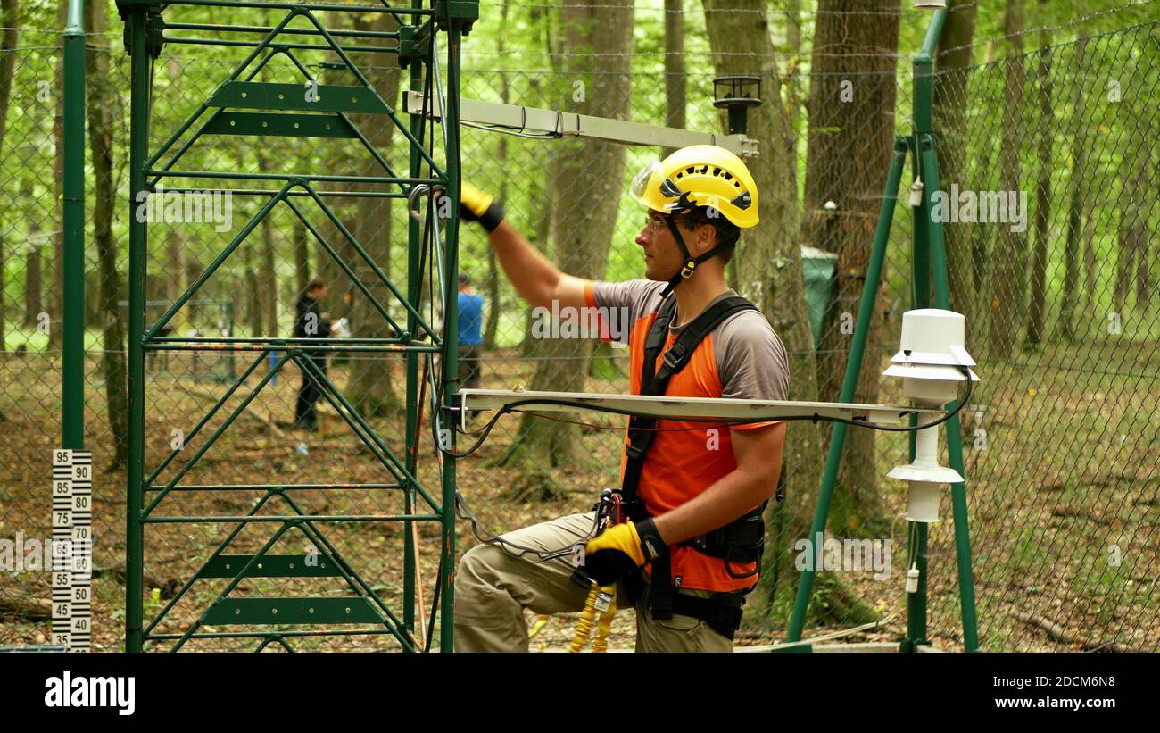 Safety helmet and head and eye protection scientist researcher science ...