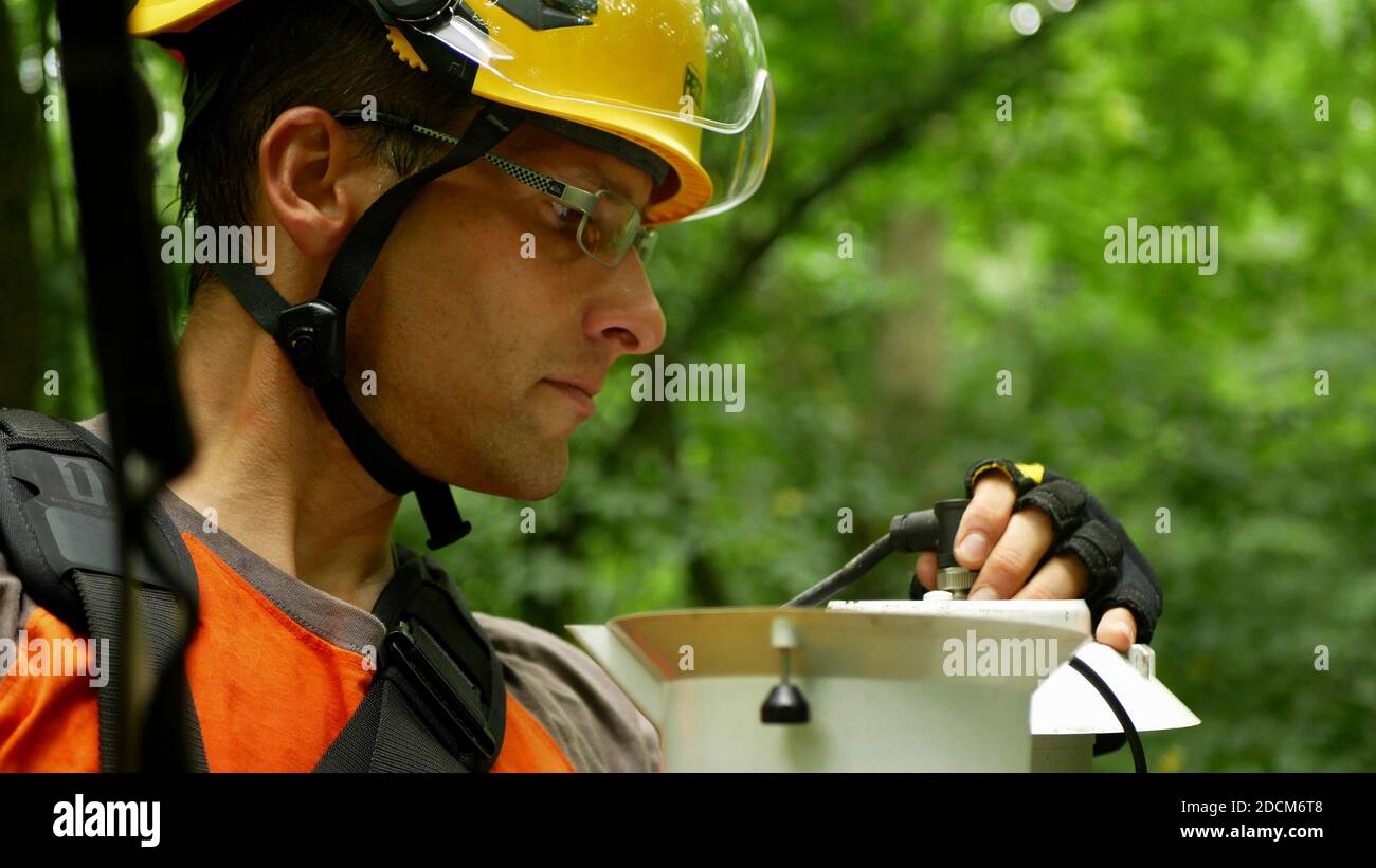 Safety helmet and head and eye protection scientist researcher science ...