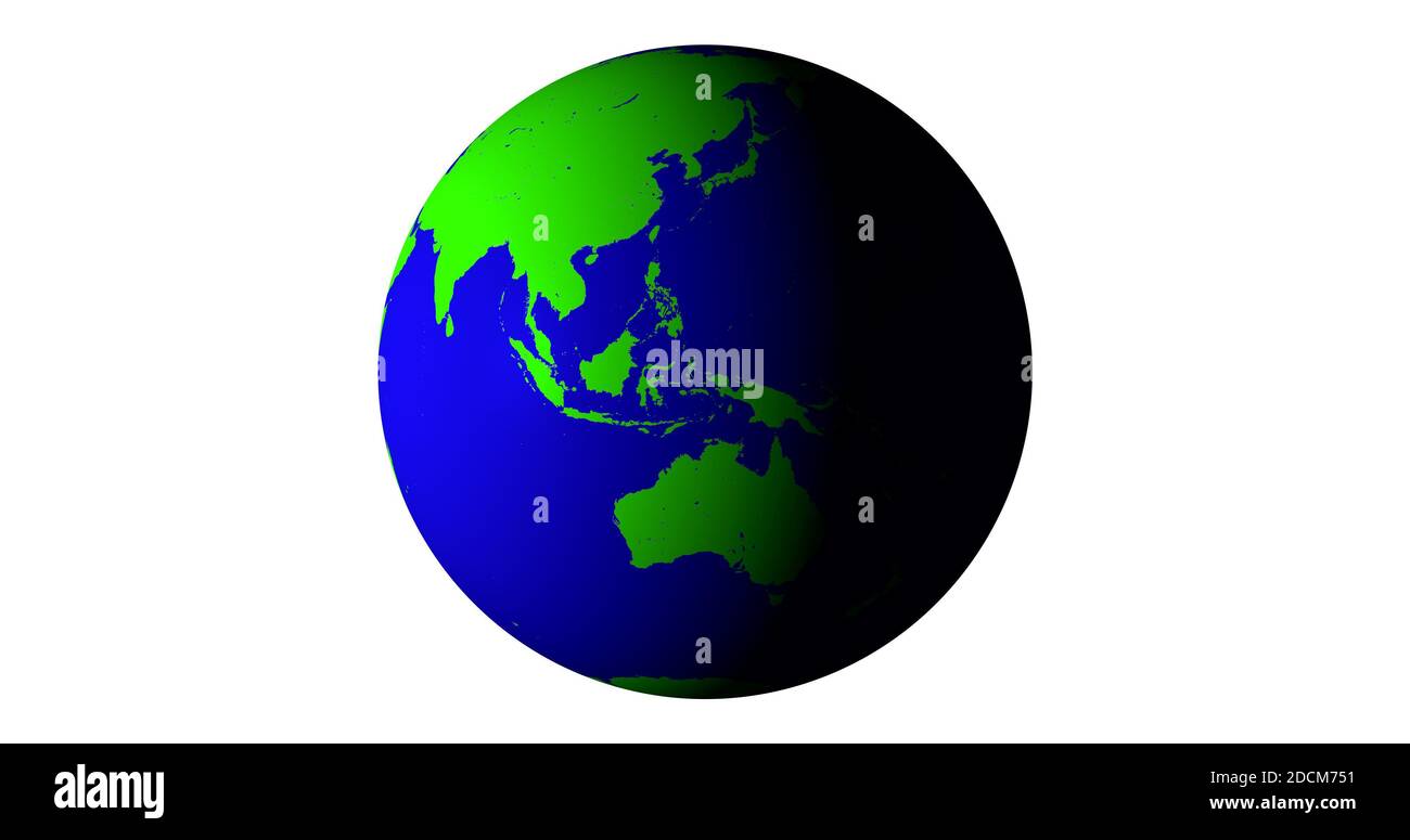 Cartoon earth globe isolate on white background. Fake 3D earth globe 4k ...