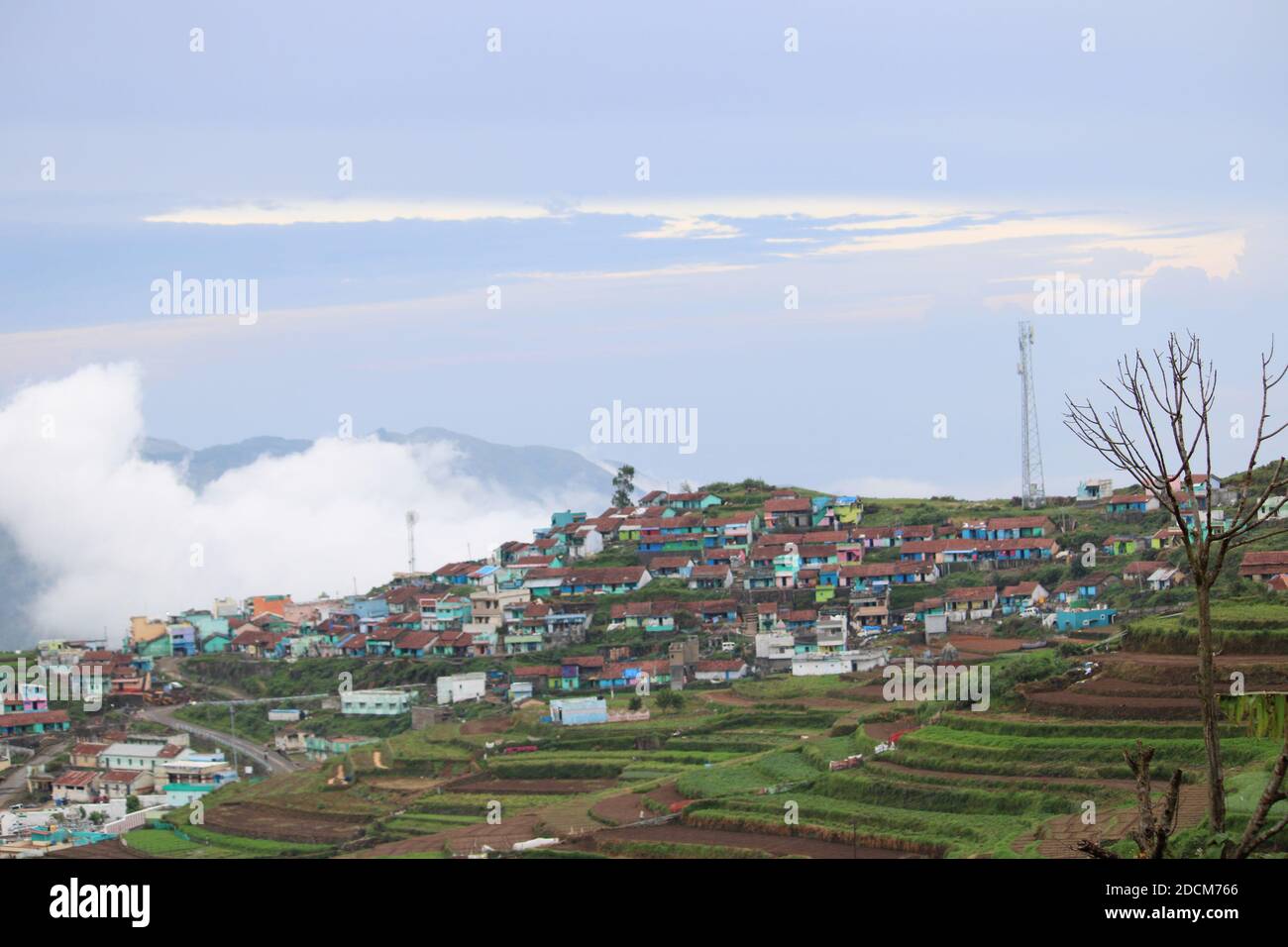 scenic cityscape of kodaikanal hill station, the famous hill station is ...