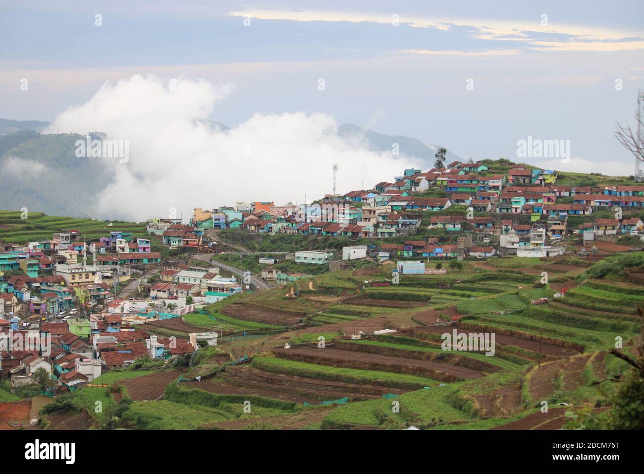 scenic cityscape of kodaikanal hill station, the famous hill station is ...