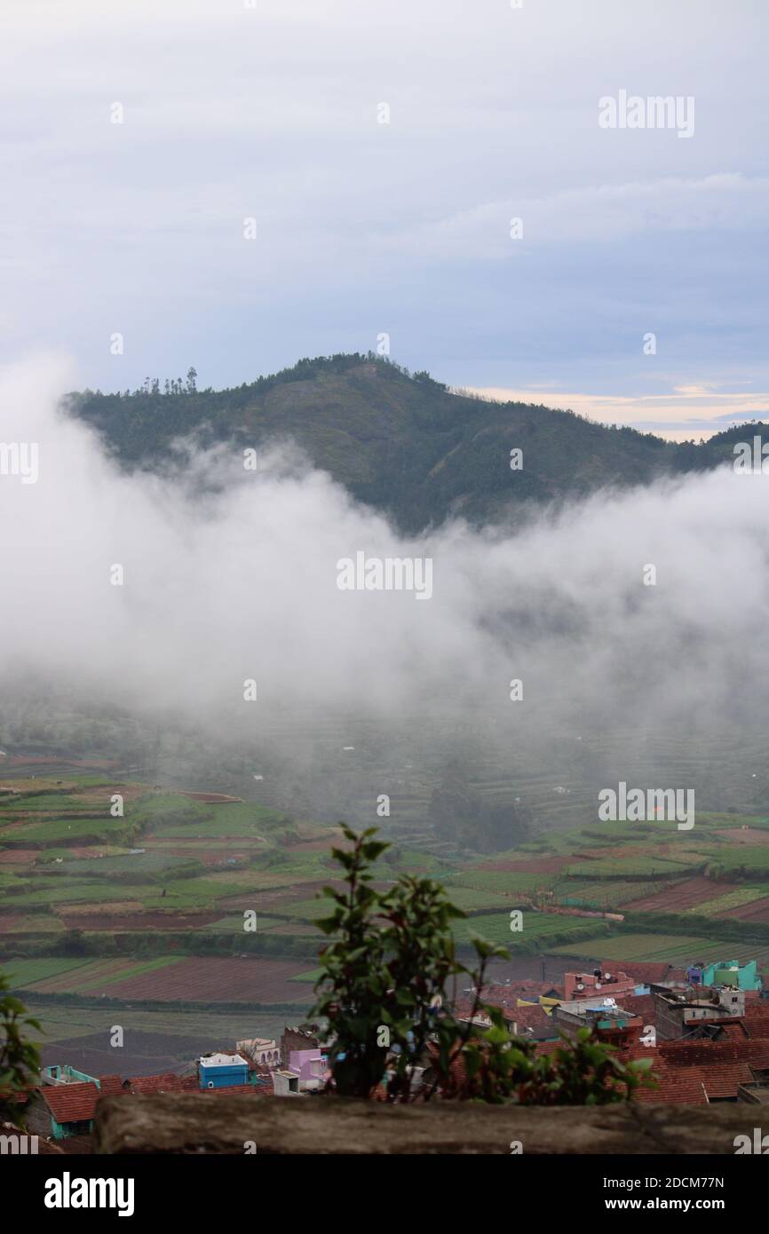 scenic cityscape of kodaikanal hill station, the famous hill station is ...