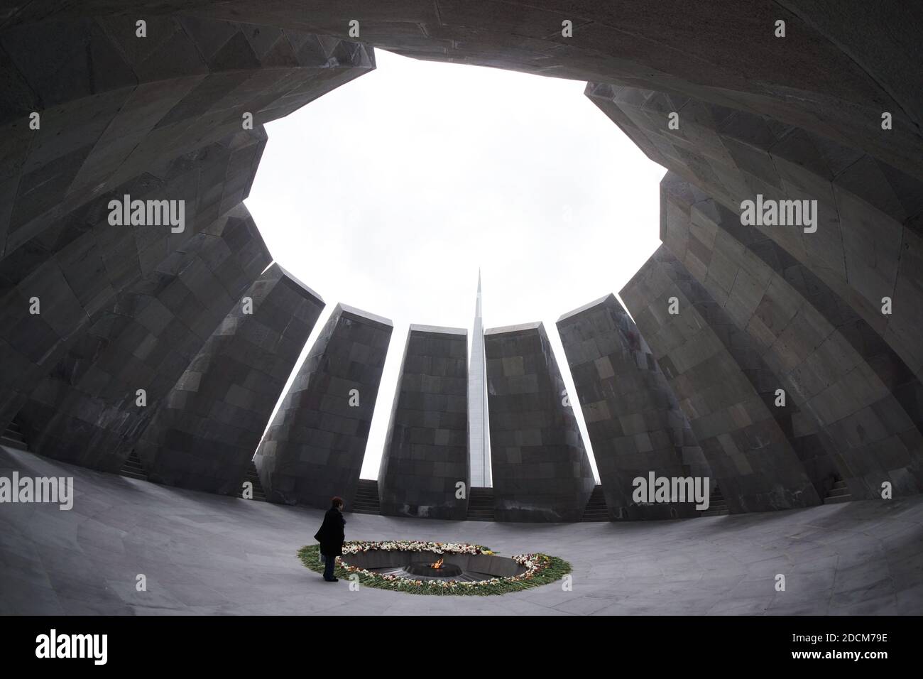 A shot at the Armenian Genocide memorial complex Stock Photo - Alamy