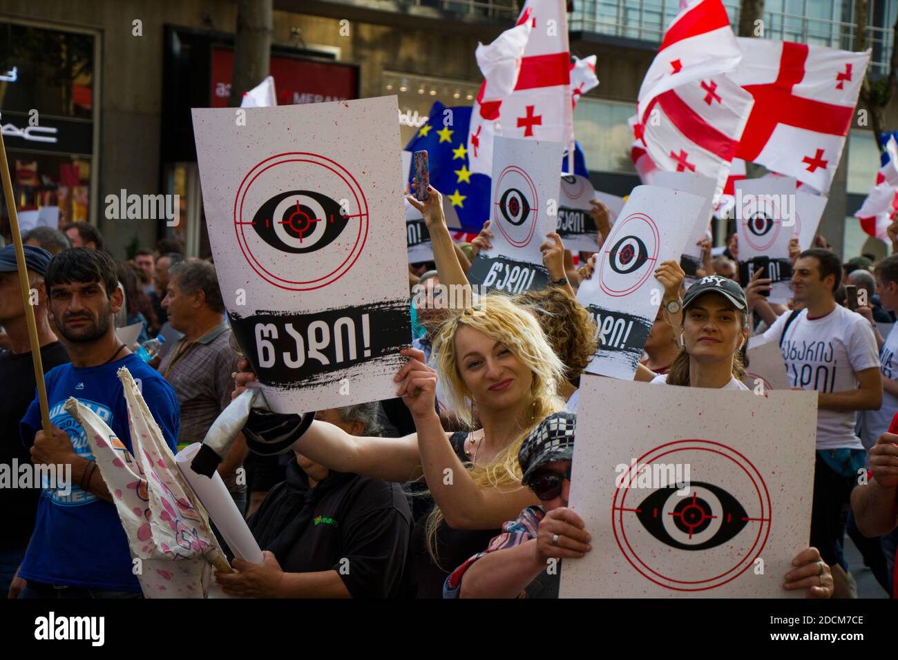 Georgian protests in front of the Parliament of Georgia, also known as ...