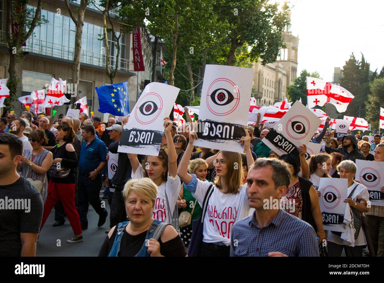 Georgian protests in front of the Parliament of Georgia, also known as ...