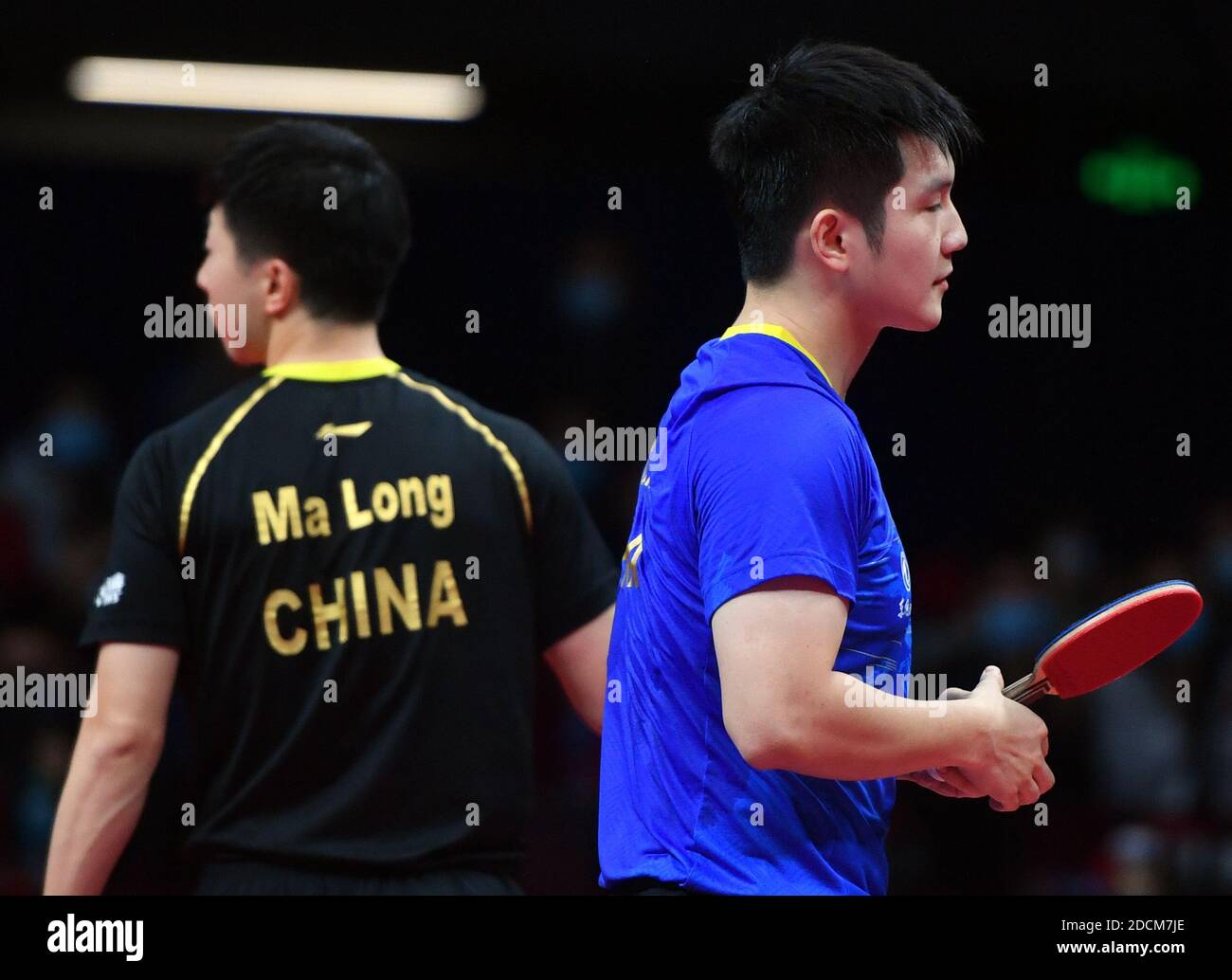 Zhengzhou, China's Henan Province. 22nd Nov, 2020. Fan Zhendong (R) of ...