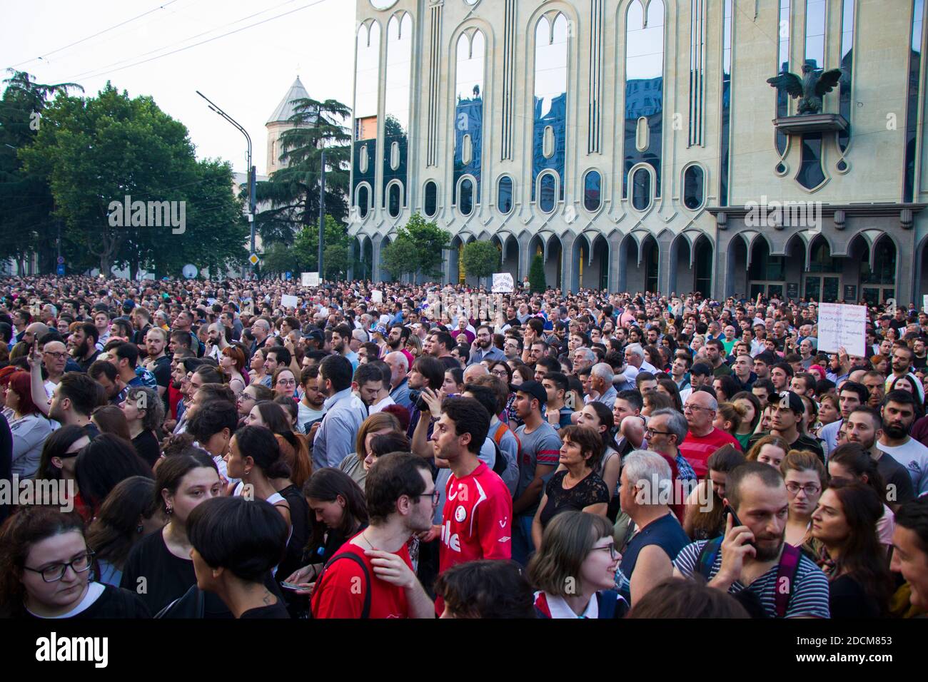 Georgian protests in front of the Parliament of Georgia, also known as ...