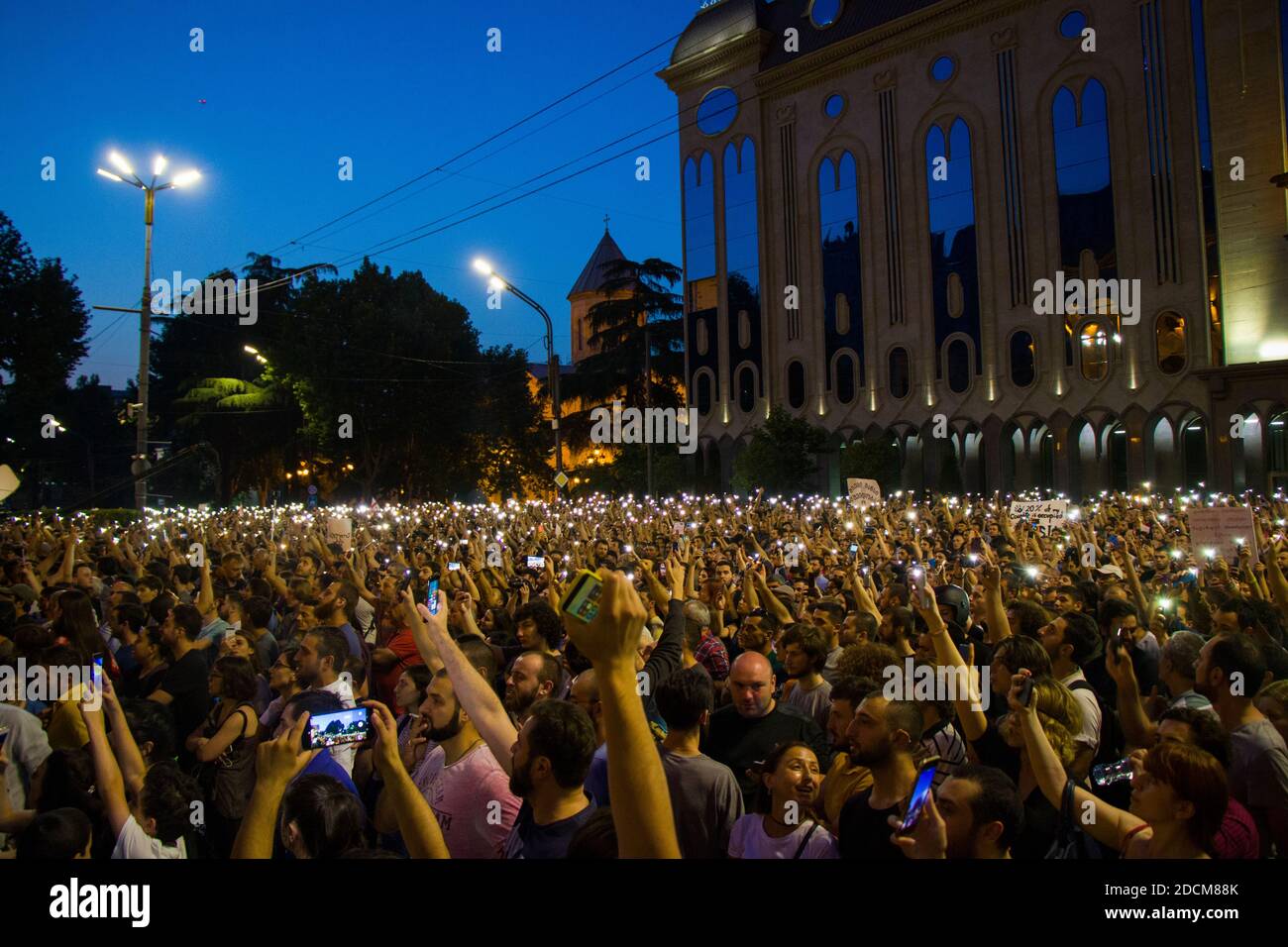 Georgian protests in front of the Parliament of Georgia, also known as ...