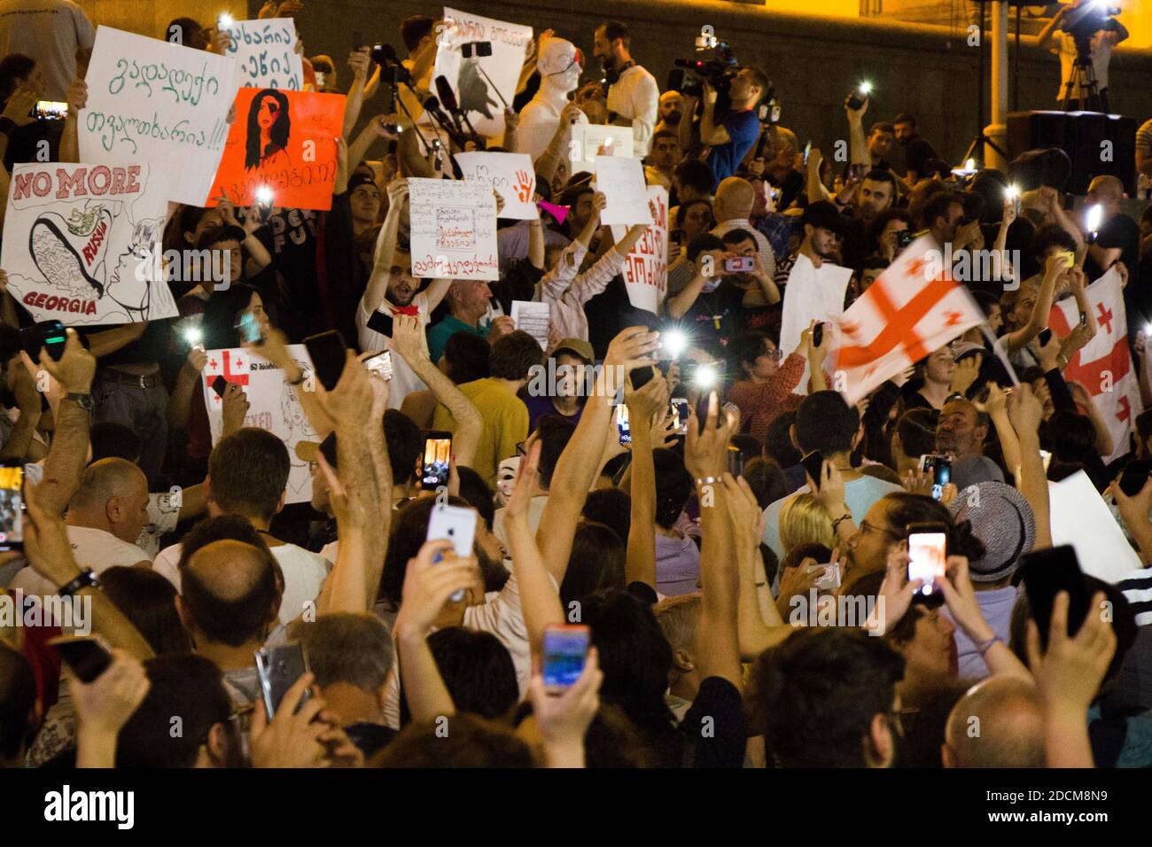 Georgian protests in front of the Parliament of Georgia, also known as ...