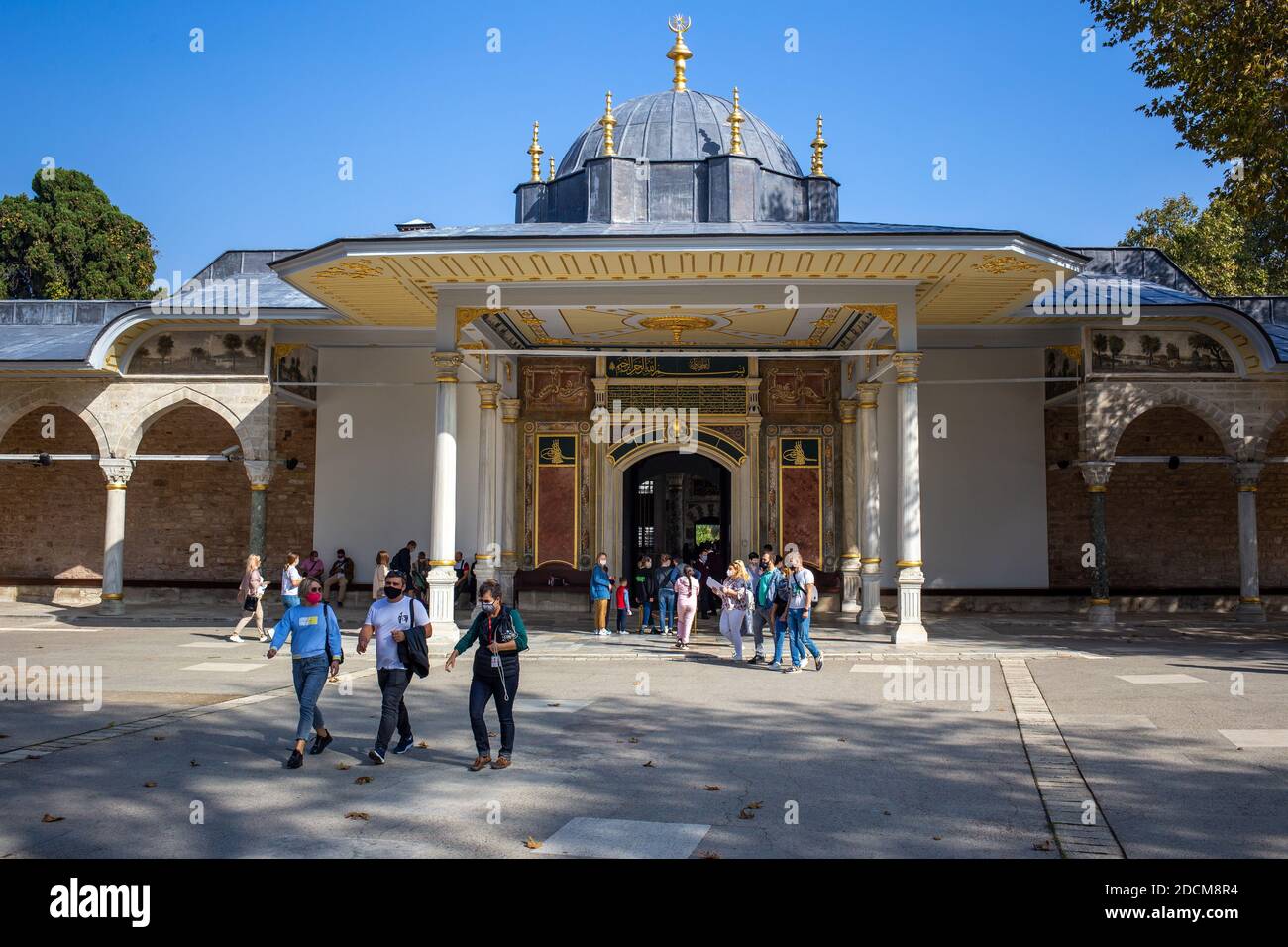 Interior view of the Topkapi Palace which is a large museum in the east ...