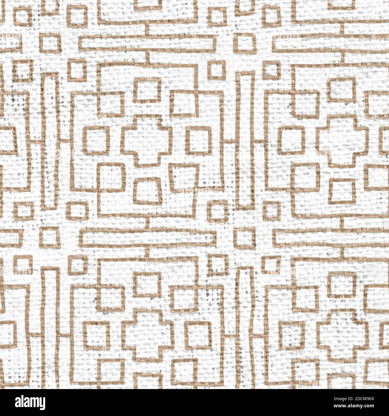 Seamless burlap with white paint pattern overlay Stock Photo - Alamy