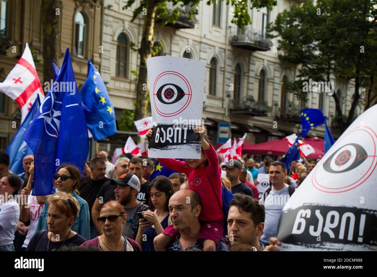 Georgian protests in front of the Parliament of Georgia, also known as ...