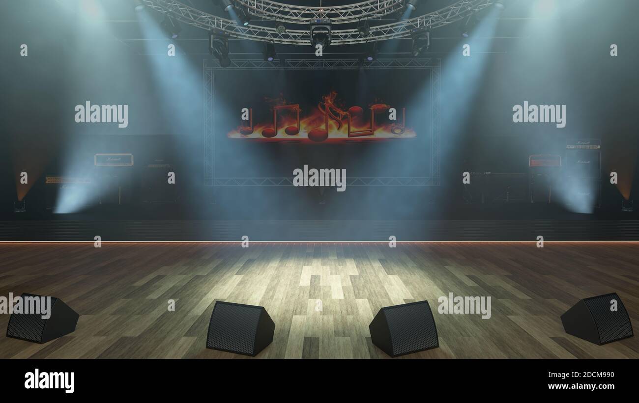 Virtual background Stage 1. 3d Rendering. Virtual set studio for chroma ...