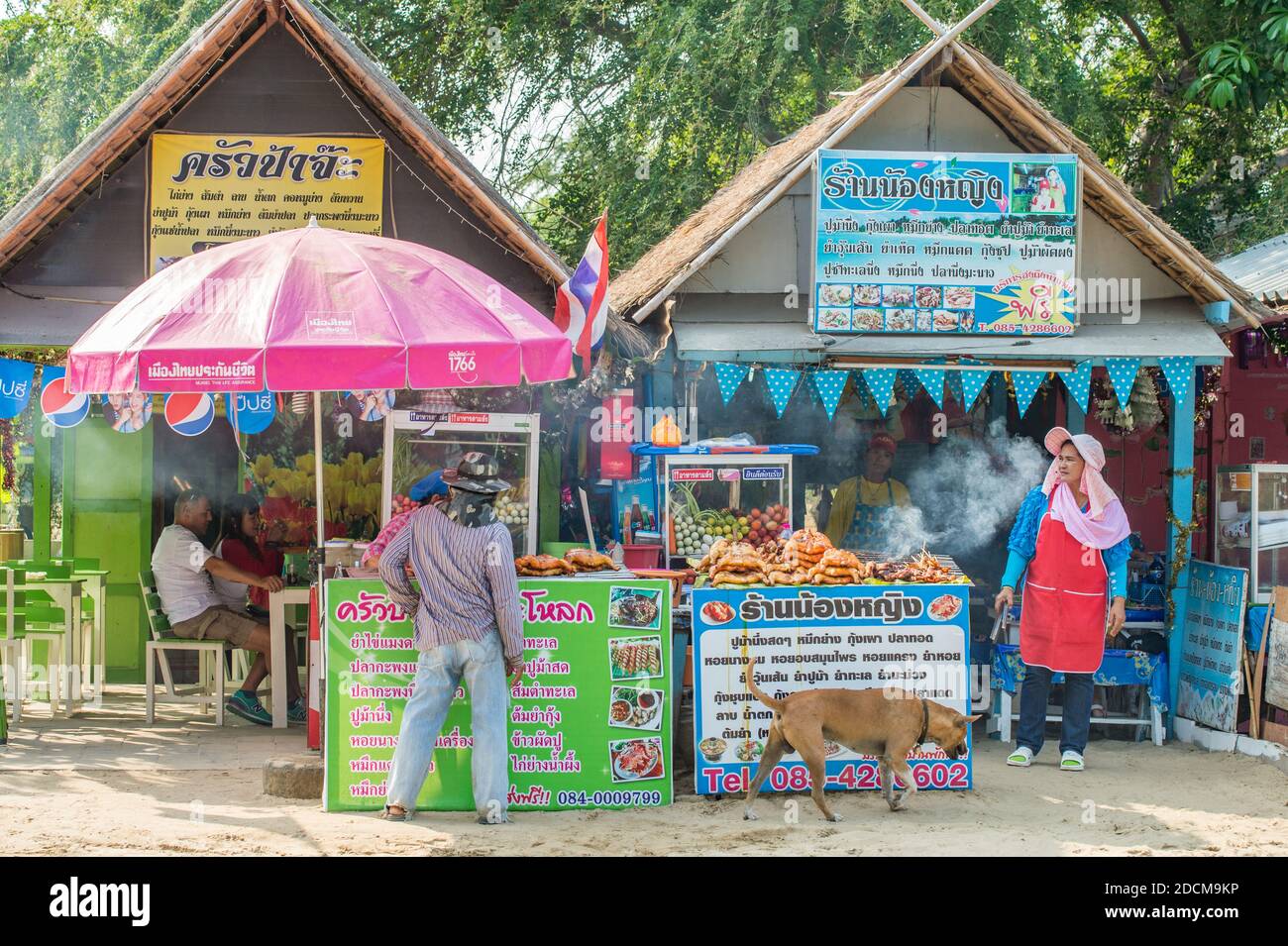 Street food at Khao Kalok Beach south of Hua Hin in Prachuap Khiri Khan ...