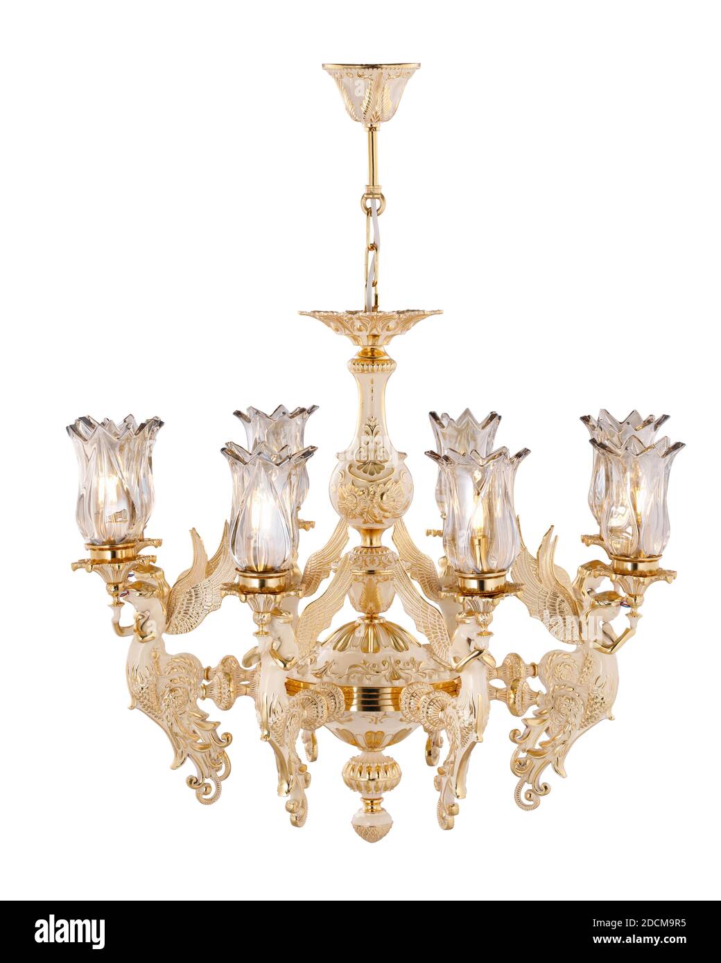 Classic chandelier isolated on a white background Stock Photo - Alamy