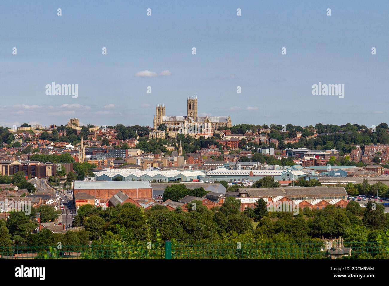 Lincoln Cathedral (with Lincoln Castle to the left) viewed from the ...