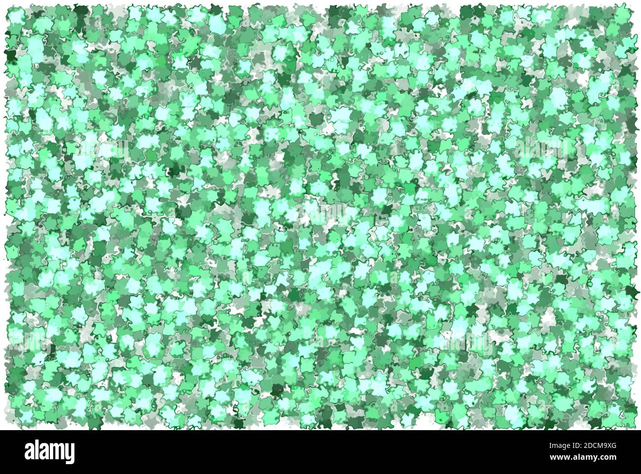 Abstract shapes in shades of green Cut Out Stock Images & Pictures - Alamy