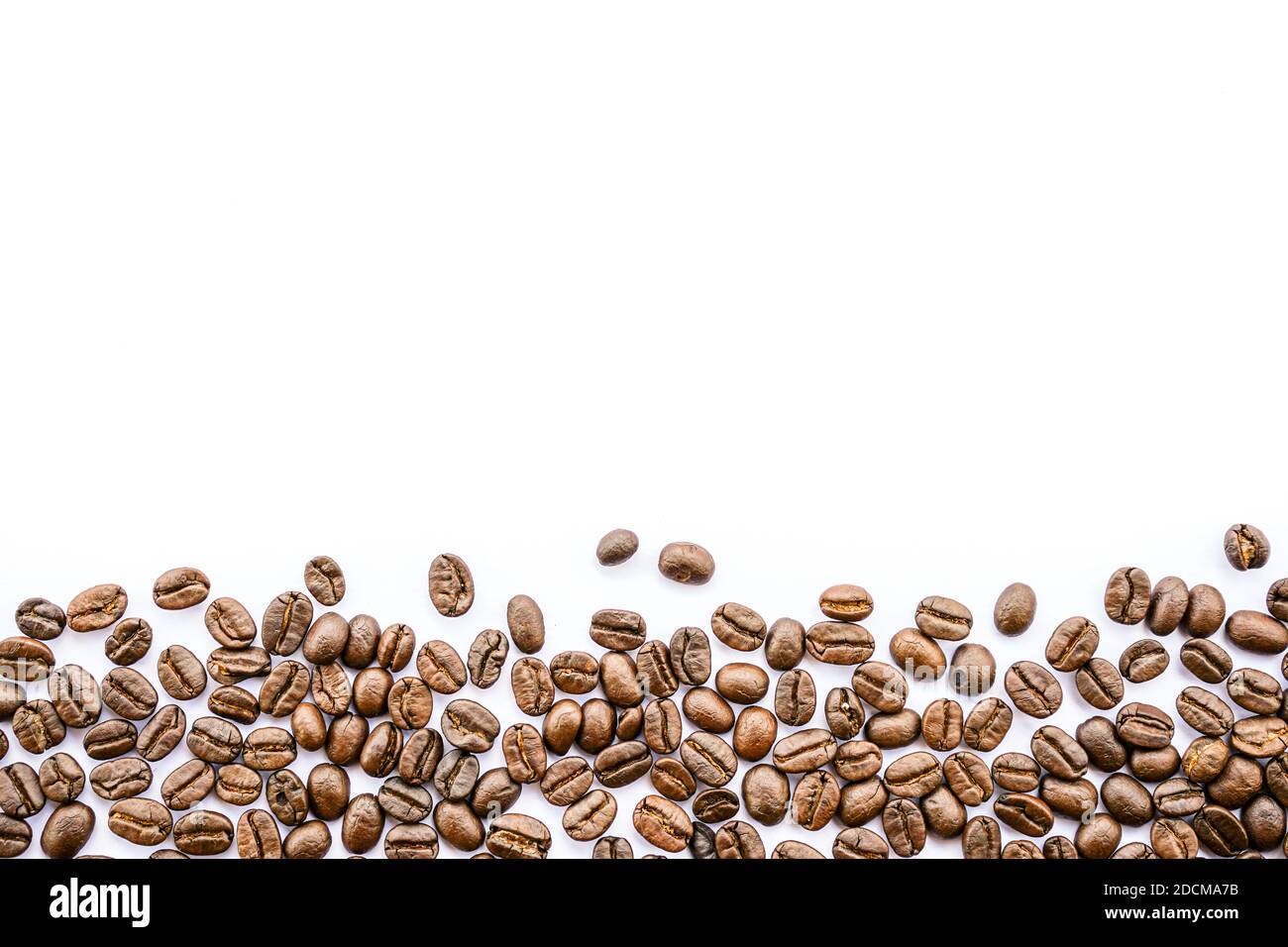Frame of Coffee beans on white background Stock Photo - Alamy