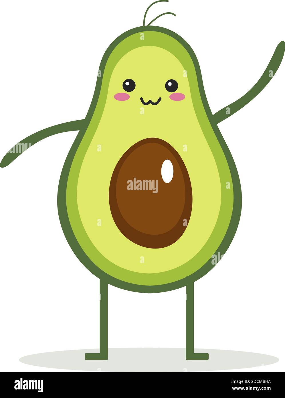 Cute cartoon avocado. Isolated vector illustration Stock Vector Image ...